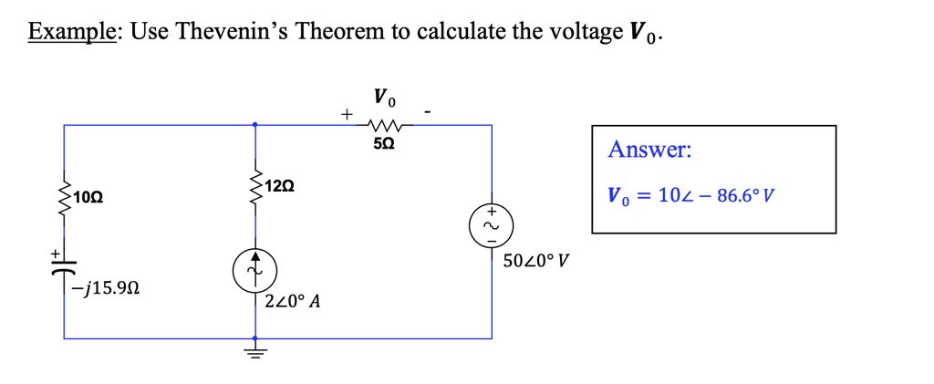 Example Use Thevenins Theorem To Calculate The Voltage V0 Example Use