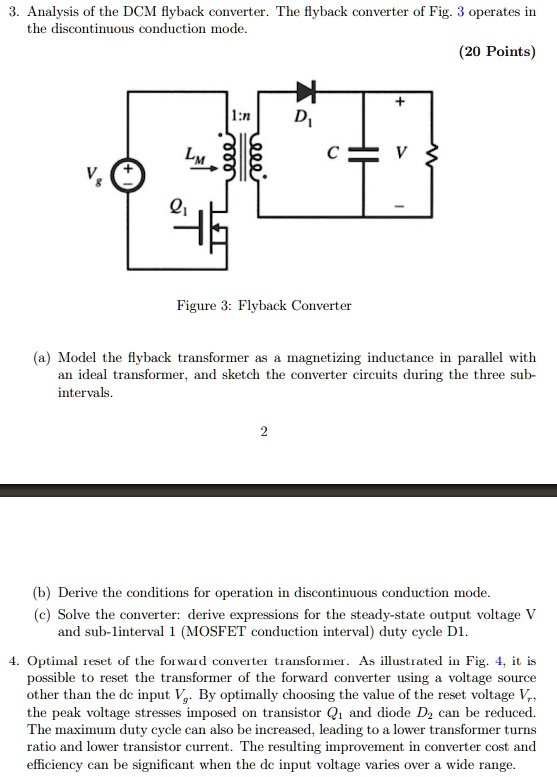 SOLVED: 3. Analysis of the DCM flyback converter. The flyback converter ...