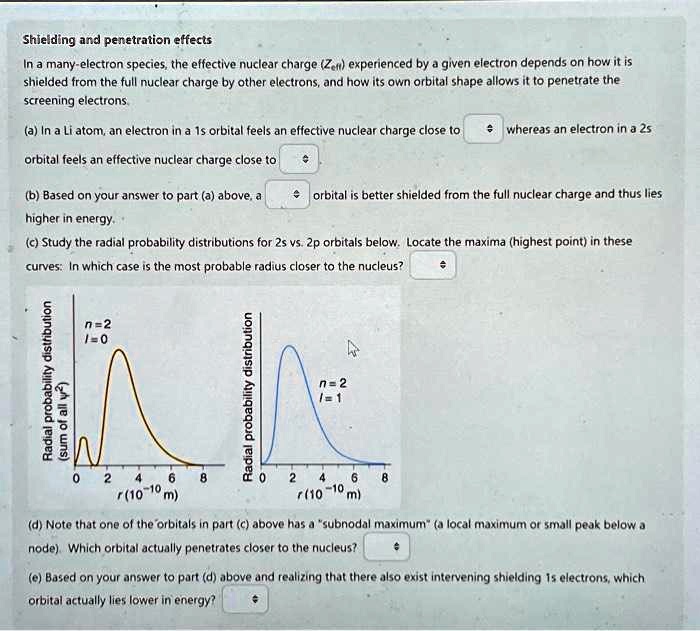 Solved Texts Shielding And Penetration Effects In A Many Electron