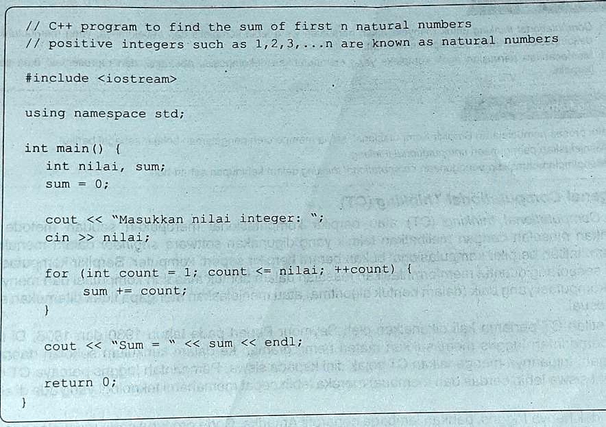 Solved Jika Diberikan Input 9 Dan 12 Berapakah Output Nya C Program To Find The Sum Of