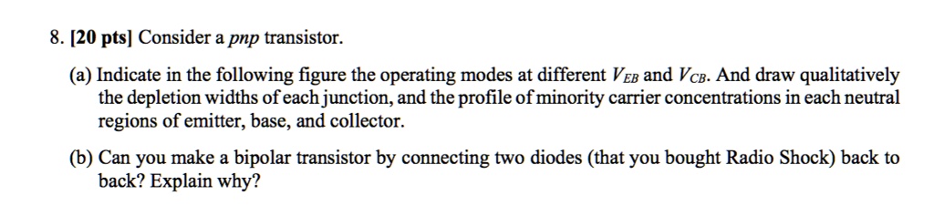 VIDEO solution: Consider a PNP transistor. (a) Indicate in the ...