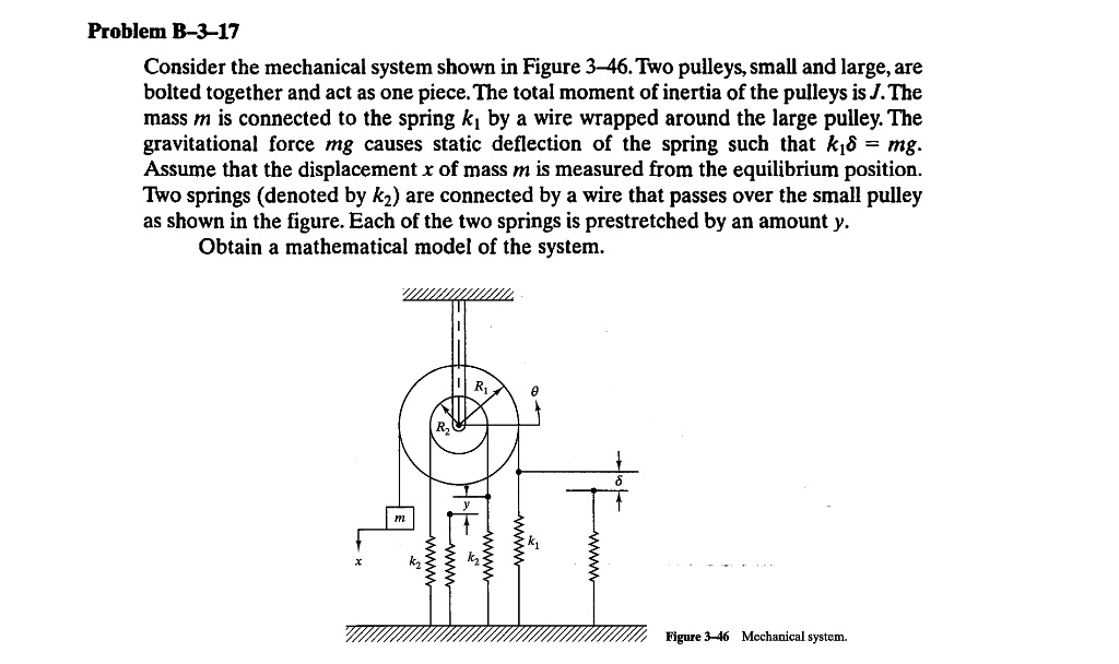 problem b 3 17 consider the mechanical system shown in figure 346 two pulleys small and large ...
