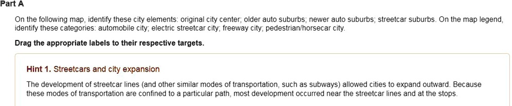SOLVED: Part A On the following map, identify these city elements ...