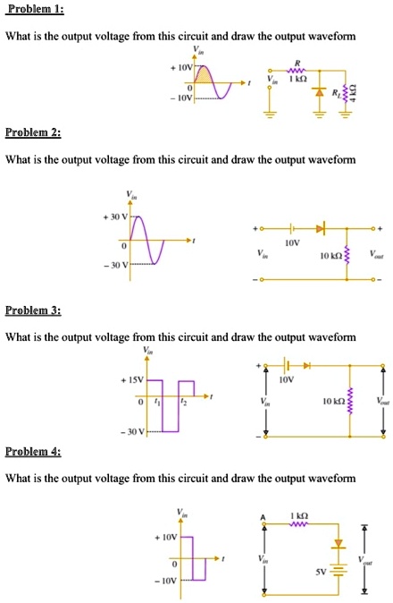 SOLVED: Problem 1: What is the output voltage from this circuit and draw the output waveform V ...