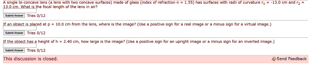 single bi concave ens a lens with two concave surfaces made of glass ...