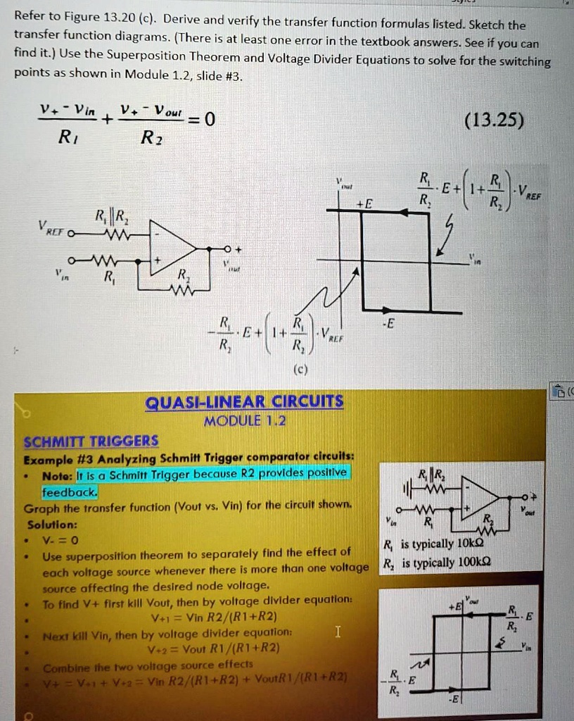 Solved Refer To Figure 13 20 C Derive And Verify The Transfer Function Formulas Listed Sketch