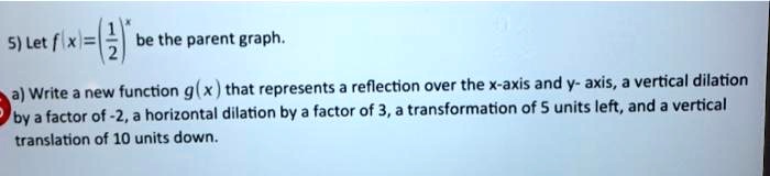 SOLVED: 5) Let f* = be the parent graph; Write new function g(x ) that ...