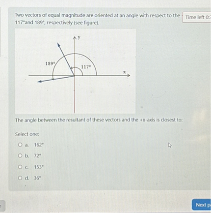 Two vectors of equal magnitude are oriented at an angle with respect to ...