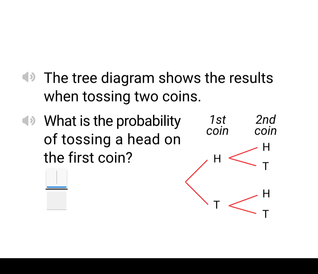 SOLVED: (1) The tree diagram shows the results when tossing two coins. (1)) What is the ...