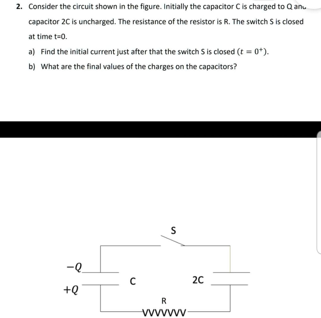 2 Consider the circuit shown in the figure. Initially the capacitor C ...