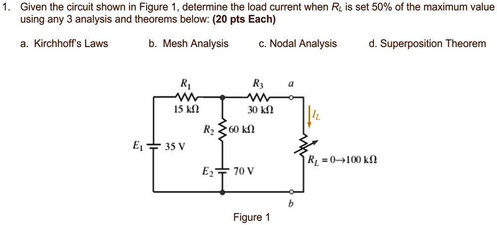 1. Given the circuit shown in Figure 1, determine the load current when ...