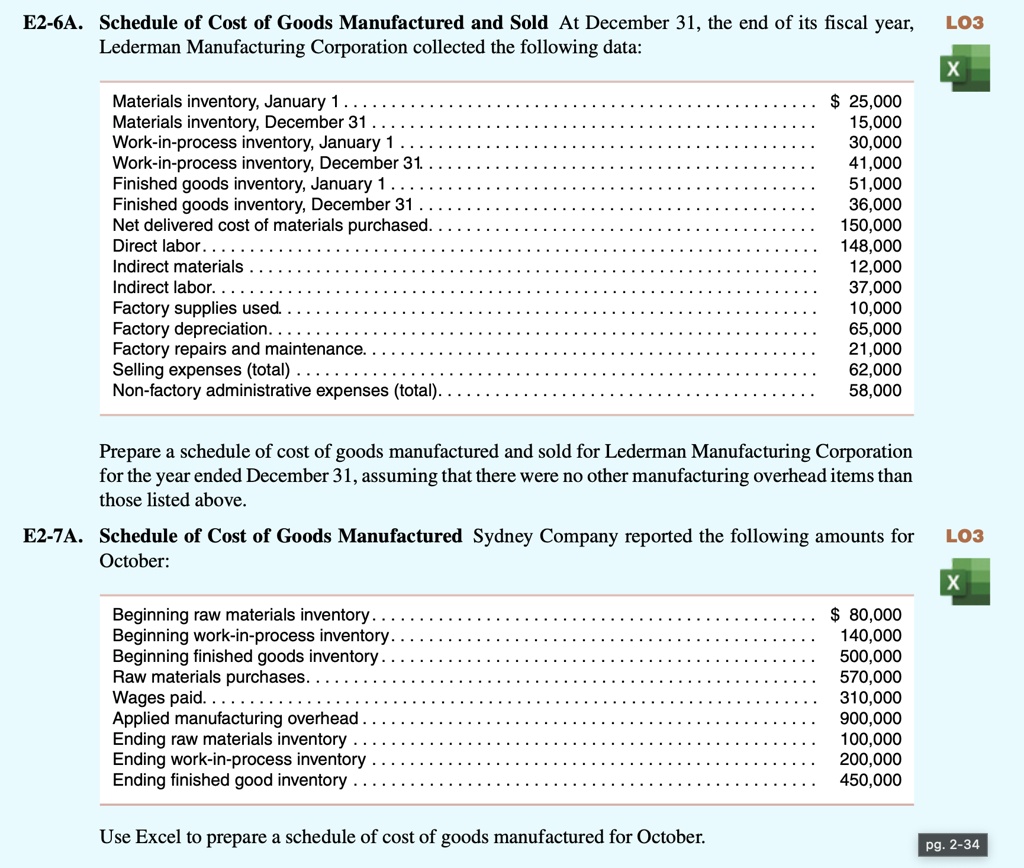 VIDEO solution: E2-6A. Schedule of Cost of Goods Manufactured and Sold ...