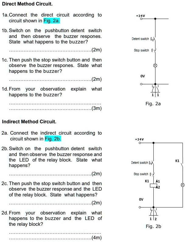 SOLVED: Direct Method Circuit. 1a. Connect the direct circuit according ...