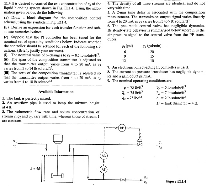 114 it is desired to control the exit concentration of c3 of the liquid ...