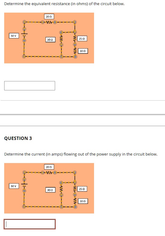SOLVED: Determine the equivalent resistance (in ohms) of the circuit below: QUESTION 3 Determine ...