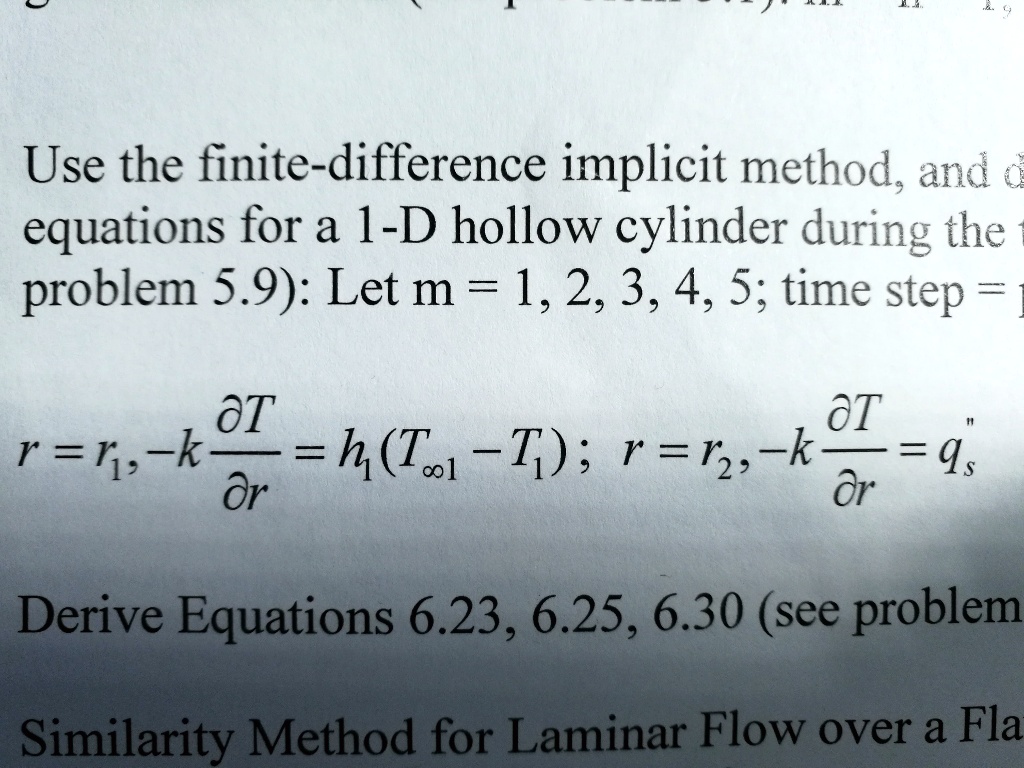 Solved Use The Finite Difference Implicit Method And Derive Finite Difference Energy Balance