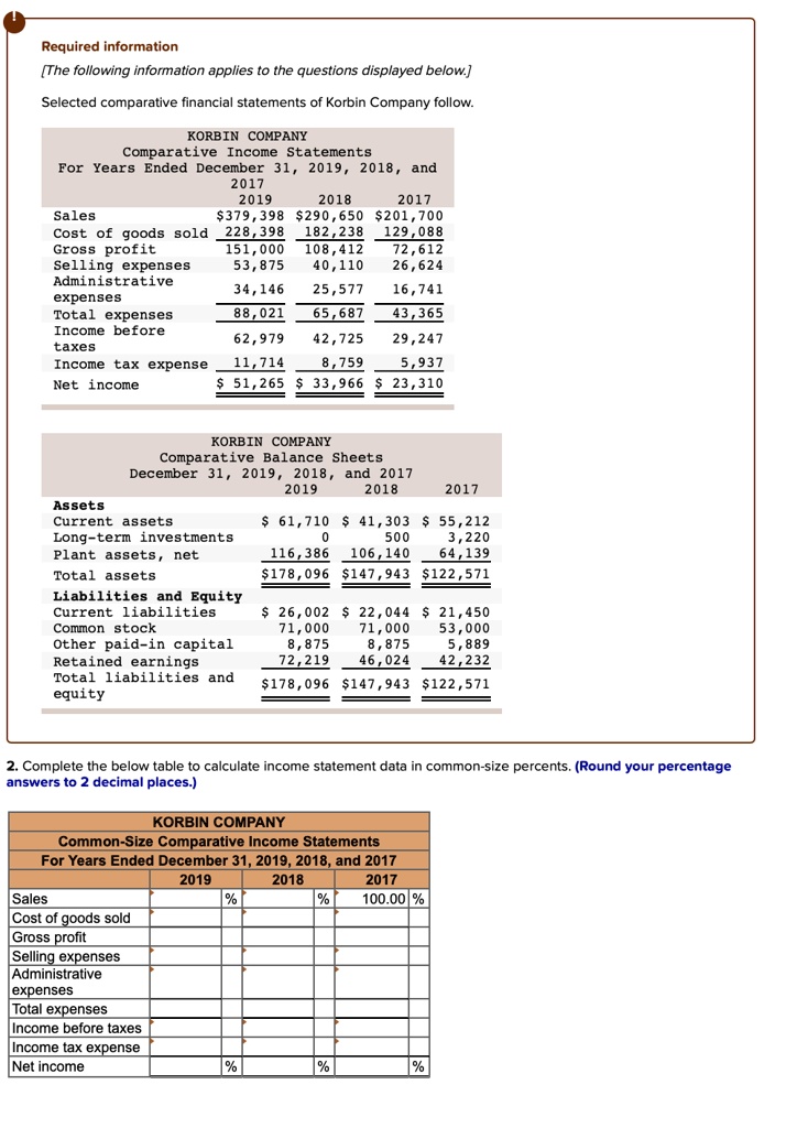 SOLVED: Required information [The following information applies to the ...
