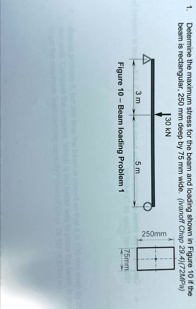 determine the maximum stress for the beam and loading shown in figure ...
