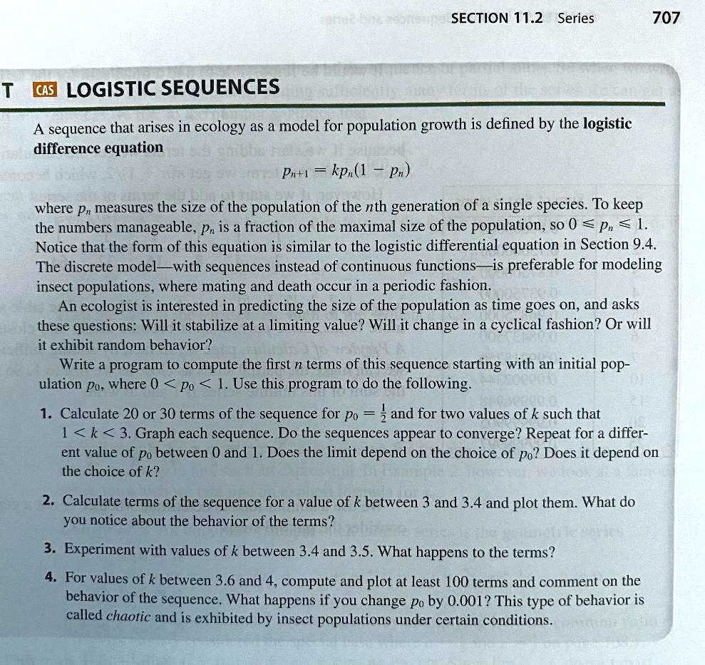 section 112 series 707 t cas logistic sequences a sequence that arises in ecology as a model for ...
