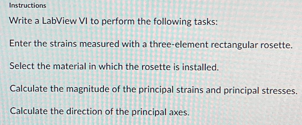 SOLVED: Instructions Write a LabVIEW VI to perform the following tasks ...