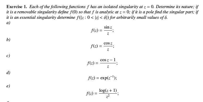 SOLVED: Exercise 1. Each ofthe following functions f has an isolated ...