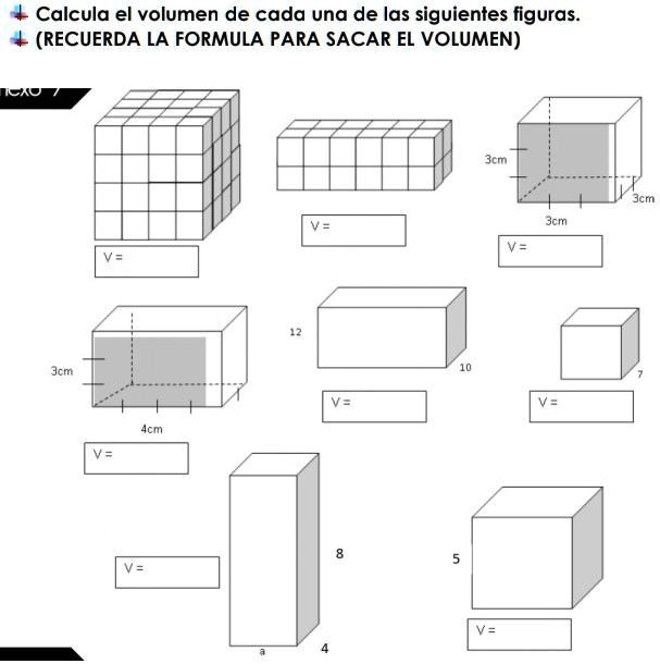 calcula el volumen de cada una de las siguientes figuras calcula el ...