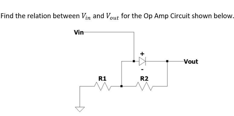 Find the relation between Vin and Vout for the Op Amp Circuit shown below Vin Vout