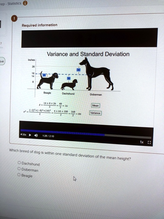 statistics required information variance and standard deviation 148 16 ...
