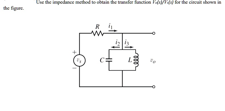 the figure. Use the impedance method to obtain the transfer function Vo(s)/Vs(s) for the circuit ...