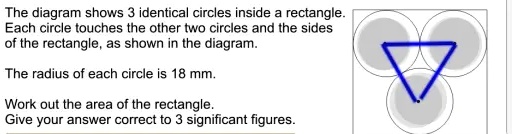 the diagram shows identical circles inside rectang each circle touches ...