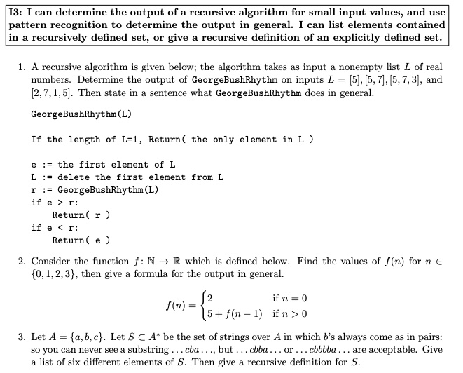 Solved I3 I Can Determine The Output Of A Recursive Algorithm For 5135