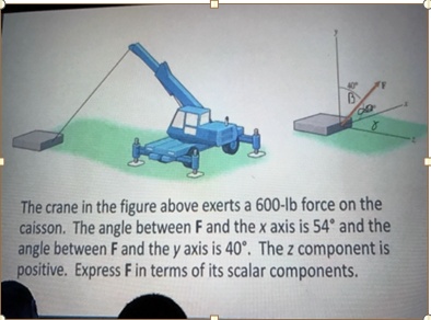 SOLVED: The crane in the figure above exerts a 600-lb force on the ...