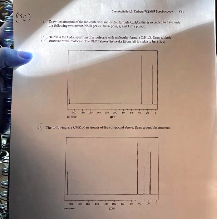 chemactivity l3 carbon 13c nmr spectroscopy 295 12 draw the structure ...