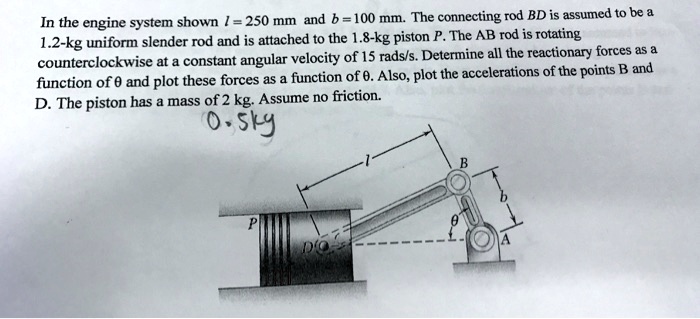 in the engine system shown l250 mm and b 100 mm the connecting rod bd ...