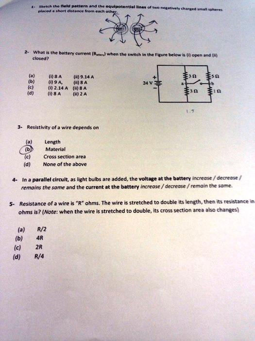 1. Sketch the field pattern and the equipotential lines of two ...