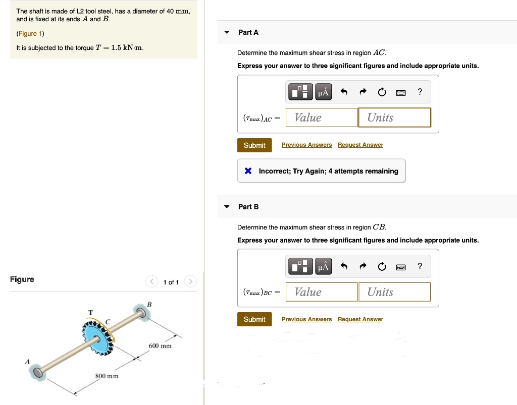 SOLVED: The shaft is made of L2 tool steel, has a diameter of 40 mm ...