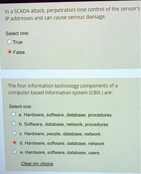 SOLVED: In a SCADA attack, perpetrators lose control of the sensors' IP ...