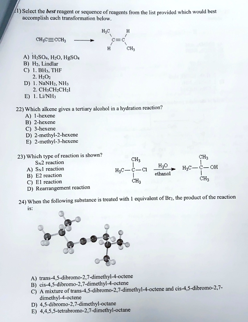 SOLVED: Text: Select the best reagent or sequence of reagents from the ...