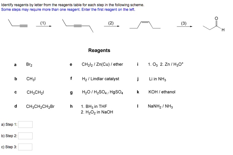 Identify reagents by lette from tne reagents table fo… - SolvedLib Identify reagents by lette from tne reagents table fo… - SolvedLib