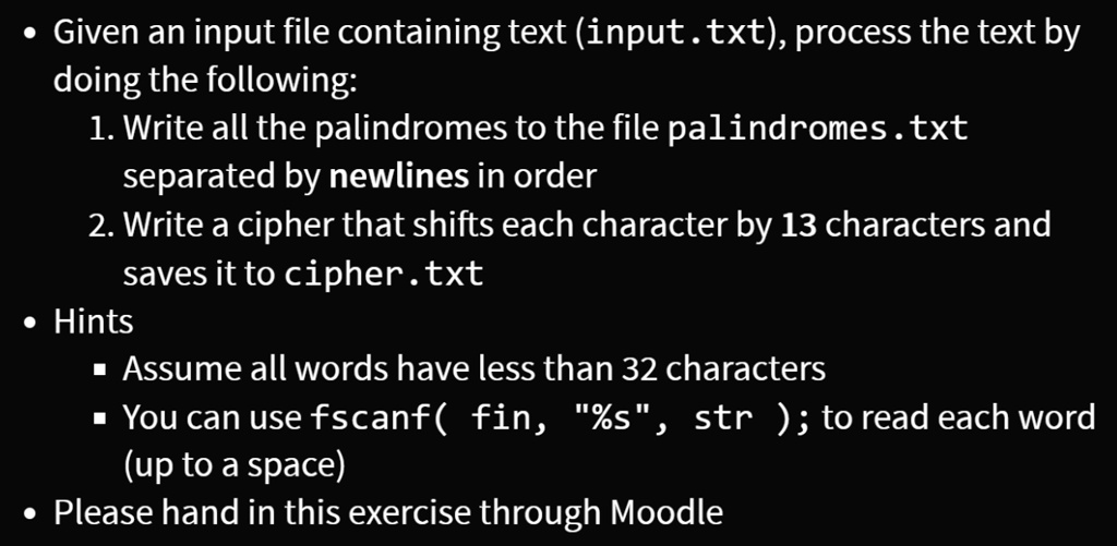 Solved Please Show The Coding In C Programming Given An Input File