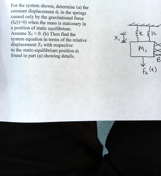 For the system shown, determine (a) the constant displacement d1 in the ...