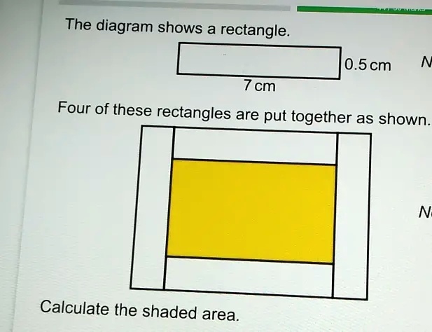 SOLVED: The diagram shows a rectangle. 0.5cm 7 cm Four of these ...
