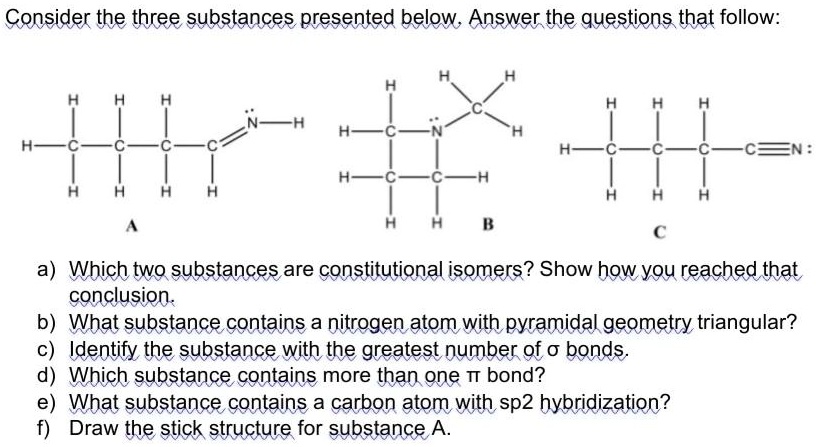 SOLVED: Consider the three substances presented below, Answer the ...