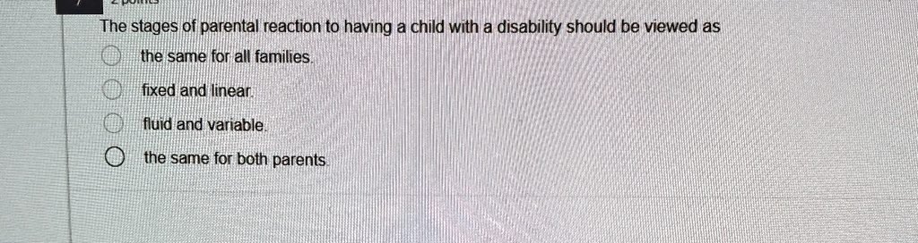 The stages of parental reaction to having a child with a disability ...
