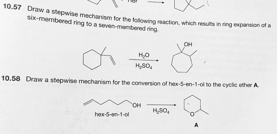 SOLVED: ' Draw a stepwise mechanism for the following reaction, which results in ring expansion ...