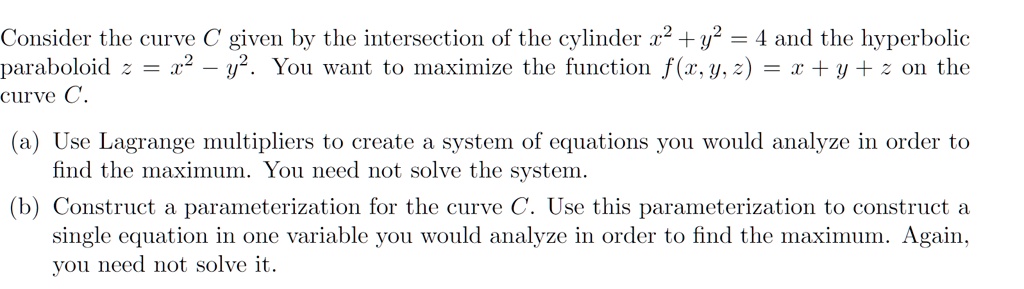 SOLVED: Consider the curve given by the intersection of the cylinder z2 +y? = 4 and the ...