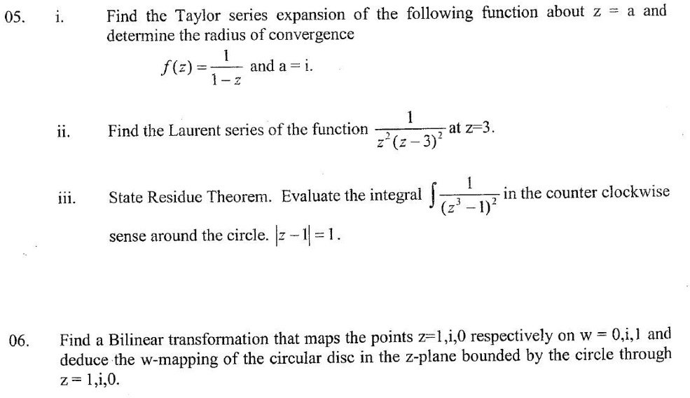 05 find the taylor series expansion of the following function about ...