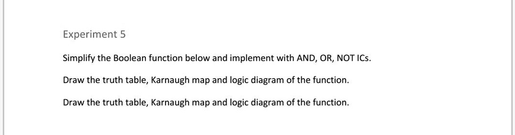 Solved Please Help Me Solve This Lab With Proteus Thank You So Much Experiment 5 Simplify The 