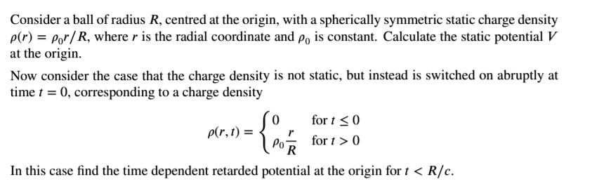 consider a ball of radius r centred at the origin with a spherically ...