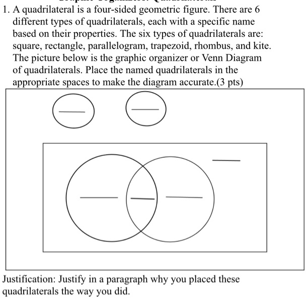 SOLVED: 1. A quadrilateral is a four-sided geometric figure: There are 6 different types of ...